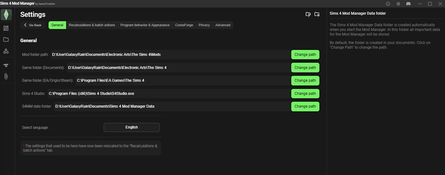 Settings for Mod Manager (Windows) | Sims 4 Mod Manager Wiki